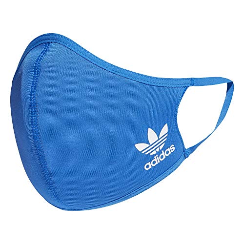 adidas Originals Standard Face Covers 3-Pack, Multicolor/Black/White/Bluebird, Medium/Large