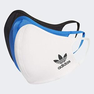 adidas Originals Standard Face Covers 3-Pack, Multicolor/Black/White/Bluebird, Medium/Large