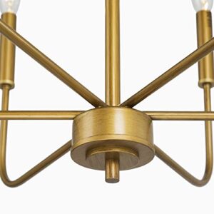 LOG BARN Gold Chandelier, Brass Chandelier for Dining Room, Gold Light Fixtures for Sitting Room, Bedroom, 6-Light, 22.5” Dia