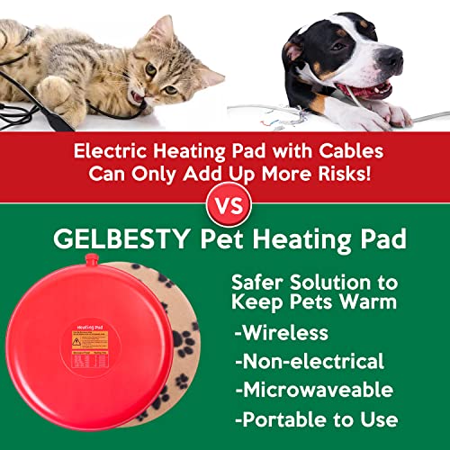 Pet Heating Pad Microwave, Newborn Kitten Puppy Pet Snuggle Warming Safe Outdoor Bed Warmer, Gel Reusable Heat Pad Disc for Animals, Waterproof Heating Disk for Dog, Cat, Rabbit and Guinea Pig, Gifts