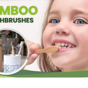 HOMEZZON Bamboo Toothbrushes Soft Bristles Pack of 10 – Eco-Friendly Wooden Toothbrushes - BPA Free Charcoal Toothbrushes Effectively Cleanses Teeth, Ideal for Sensitive Gums