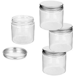 24Pack 6 oz Small Plastic Jars with Lids, Wide Mouth Food Storage Jars, Refillable Empty Containers, Small Storage Containers for Slime, Dried Fruit, Nuts, Honey and Seasoning Storage-BPA Free