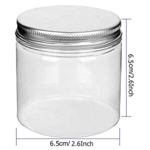 24Pack 6 oz Small Plastic Jars with Lids, Wide Mouth Food Storage Jars, Refillable Empty Containers, Small Storage Containers for Slime, Dried Fruit, Nuts, Honey and Seasoning Storage-BPA Free