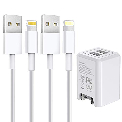 [Apple MFi Certified] iPhone Charger, Stuffcool Dual Port Wall Charger with Foldable Plug & 2 Pack 6FT Lightning Cable Fast Charging Data Sync Transfer Cord Compatible with iPhone 12/11/XS/XR/X 8/iPad