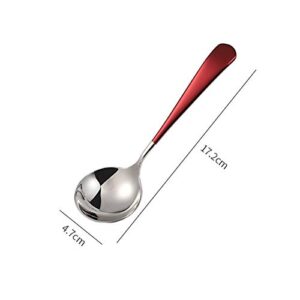 Soup Spoons Stainless Steel, 18/10 Round Head Soup Spoons, Modern Thick Short handle 304 Stainless Steel Korean Spoon, Dinner Metal Spoons for Soup, Grain,Dessert,Milk,Tea,Coffee, 6.3 Inch, Set of 5