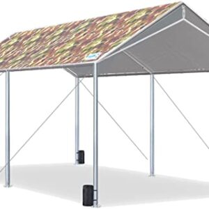 Quictent 10'X20' Upgraded Heavy Duty Carport Car Canopy Boat Shelter Tent with Reinforced Steel Cables-Camo