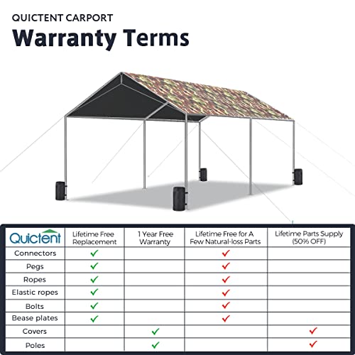 Quictent 10'X20' Upgraded Heavy Duty Carport Car Canopy Boat Shelter Tent with Reinforced Steel Cables-Camo