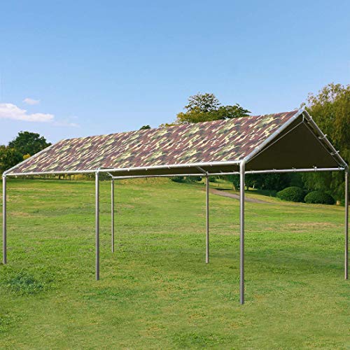 Quictent 10'X20' Upgraded Heavy Duty Carport Car Canopy Boat Shelter Tent with Reinforced Steel Cables-Camo