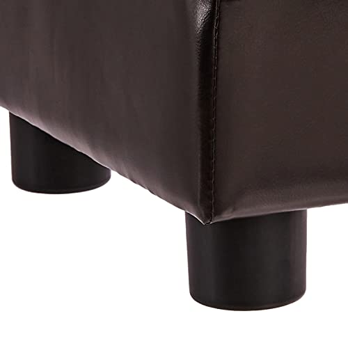 FIRST HILL FHW Footrest Small Ottoman Stool PU Leather Modern Seat Chair Footstool, Brown