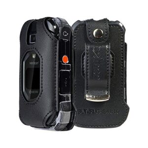 Case for DuraXV Extreme, DuraXE Epic, Premium Leather Fitted Case for Kyocera DuraXV Extreme E4810 Verizon, DuraXE Epic AT&T/FirstNet - Features: Rotating Metal Belt Clip, Screen & Keypad Protection