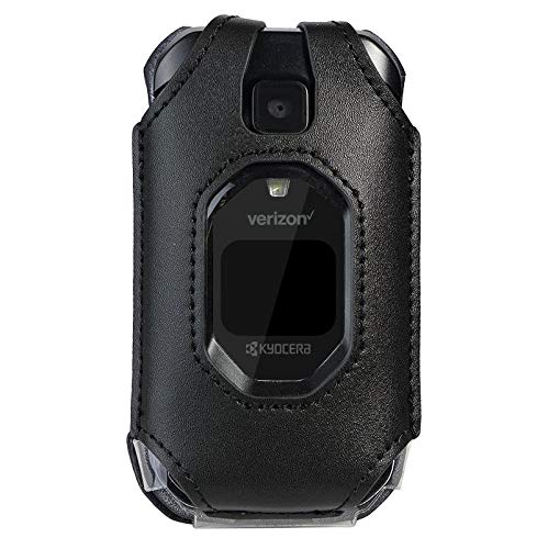 Case for DuraXV Extreme, DuraXE Epic, Premium Leather Fitted Case for Kyocera DuraXV Extreme E4810 Verizon, DuraXE Epic AT&T/FirstNet - Features: Rotating Metal Belt Clip, Screen & Keypad Protection