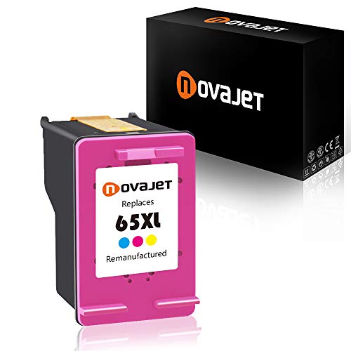 Novajet Remanufactured Ink Cartridge Replacement for HP 65 65XL Used in Deskjet 3720 3721 3722 3723 3730 3732 3752 3755 3758 Printers (1 Tri-Color) Printer