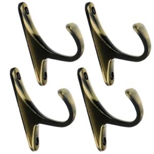 meprotal antique wall hook key coat hanger home decor decorative hanging hooks tieback holders with screws for bathroom kitchen bedroom (bronze, pack of 4)