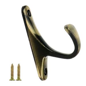 Meprotal Antique Wall Hook Key Coat Hanger Home Decor Decorative Hanging Hooks Tieback Holders with Screws for Bathroom Kitchen Bedroom (Bronze, Pack of 4)