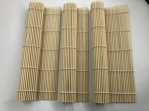 LEQC Bamboo Sushi Rolling Mat, 9.5x9.5 Inch, 10 PCS SET