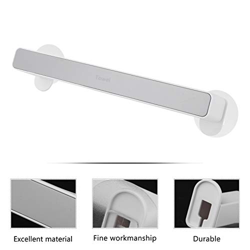 Cabilock Towel Bar Suction Cup Towel Holder Kitchen Storage Organizer Hanger Wall Mount Bathroom Towel Rack for Home Hotel Shower Room Grey