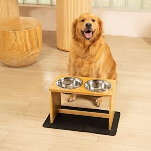 Yangbaga Elevated Dog Bowls, Raised Dog Feeding Station with 2 Bowls, Comes with a Nonslip Pad, Easy to Clean