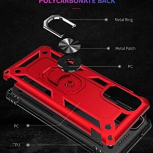 SunRemex Samsung S20 FE Case，Galaxy S20 FE Case with Tempered Glass Screen Protector，Kickstand [Military Grade] 16ft.Drop Tested Protective Cover for Samsung Galaxy S20 FE 5G （2021）.(Red)