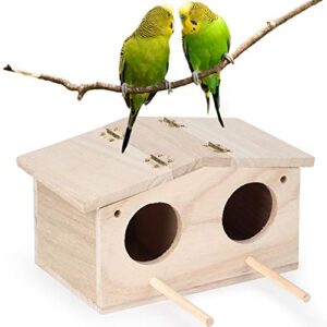 wooden pet bird nests, parakeet nest box, parrot breeding mating box for lovebirds cockatiel budgie finch parrotlets