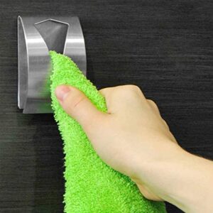 DAOB Towel Hangers Towel Hooks Self Adhesive Towel Holder Stainless Steel Wall Hanger Towel Hooks for Bathroom Kitchen(2PCS)