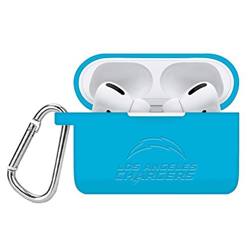 GAME TIME Los Angeles Chargers Engraved Silicone Case Cover Compatible with Apple AirPods Pro (Neon Blue)