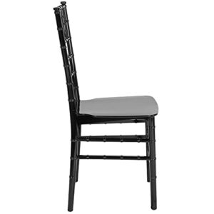 BizChair 2 Pack Black Stackable Resin Chiavari Chair - Hospitality and Event Seating