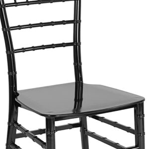 BizChair 2 Pack Black Stackable Resin Chiavari Chair - Hospitality and Event Seating