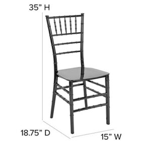 BizChair 2 Pack Black Stackable Resin Chiavari Chair - Hospitality and Event Seating