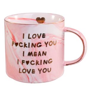 lapogy valentines day gifts for her wife girlfriend gifts,funny gifts for women/christmas gifts for her/birthday gifts mug,presents ideas for women,i love you coffee mug pink marble coffee cup 12 oz