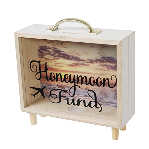 Sweet FanMuLin Shadow Box Frame, Wooden Money Box, Wedding Wood Bank (Honeymoon Fund)