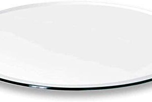 All Safe Glass 18" Round Tempered Glass Table Top 1/2" Thick Bevel Edge - Clear