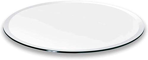 All Safe Glass 18" Round Tempered Glass Table Top 1/2" Thick Bevel Edge - Clear