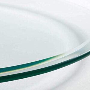 All Safe Glass 18" Round Tempered Glass Table Top 1/2" Thick Bevel Edge - Clear