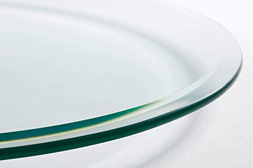 All Safe Glass 18" Round Tempered Glass Table Top 1/2" Thick Bevel Edge - Clear