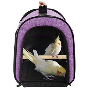 X-ZONE PET Bird Travel Bag Portable Pet Bird Parrot Carrier Transparent Breathable Travel Cage,Lightweight Bird Carrier,Bird Travel Cage (Carrier-Purple)