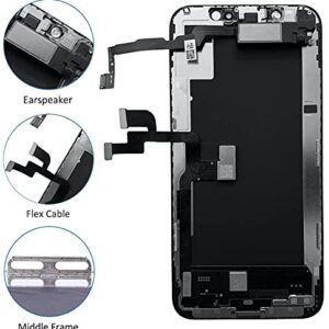 Full Screen Replacement OLED 3D Touch Assembly with Pre-Installed Ear Speaker and Proximity Sensor with Frame Adhesive and Repair Tools for iPhone Xs 5.8 inch