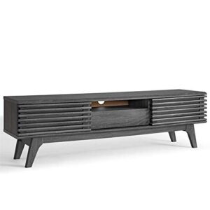 levan home mid-century modern low profile 59 inch tv stand in charcoal