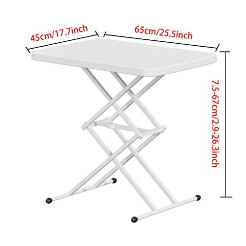 TOE Computer Desk Multifunctional Portable Study Writing Desk Adjustable Folding Laptop Desk Learning Desk with Drawer Stand for Home Office (Color : White)