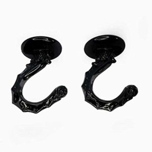 qmseller 2 sets metal ceiling hooks, heavy duty swag ceiling hooks with hardware for hanging plants/chandeliers/wind chimes/ornament (black color)