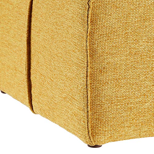 FIRST HILL FHW Delicate Square Bean Bag Ottoman,Light Yellow