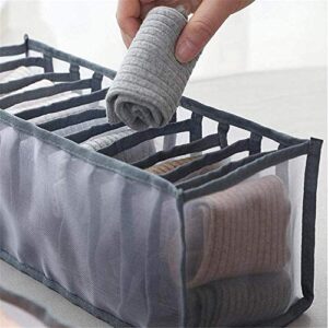 MIRACLE BLACK 3 Set Underwear Organizer, Foldable Bra Sock Underwear Drawer Organizer Storage Box Compartments Organizer for Underwear, Bra, Socks (Thicken Gray)