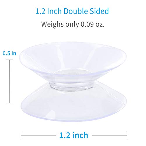 Pawfly 20 Pack Double Sided Suction Cups 1.2 Inch Clear PVC Plastic Sucker for Glass Table Mirror