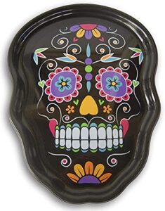 día de los muertos day of the dead melamine sugar skull treats tray - 10.5 inch x 14.5 inches