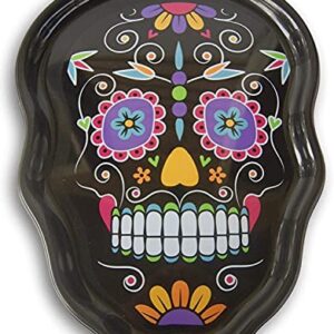 Día de Los Muertos Day of The Dead Melamine Sugar Skull Treats Tray - 10.5 Inch x 14.5 Inches