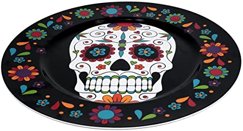 Día de Los Muertos Day of The Dead Melamine Sugar Skull Treats Tray - 10.5 Inch x 14.5 Inches