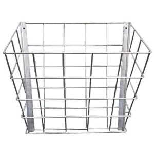 Rugged Ranch SGGBF Wall Mounted Rustproof Galvanized Steel Sheep, Goat, Horse, Rabbit, Guinea Pig, and Cow Livestock Hay Feeder Rack, Silver (2 Pack)