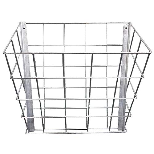 Rugged Ranch SGGBF Wall Mounted Rustproof Galvanized Steel Sheep, Goat, Horse, Rabbit, Guinea Pig, and Cow Livestock Hay Feeder Rack, Silver (2 Pack)