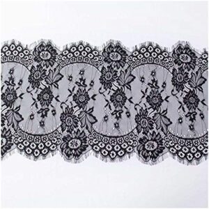 Lace Table Runner 13x120-Inch Wedding Table Runners Floral Table Runner Vintage Lace Cloth Runner Black Lace Runner Lace Table Cloth Black Table Cover Lace Table Overlay Embroidered Lace Table