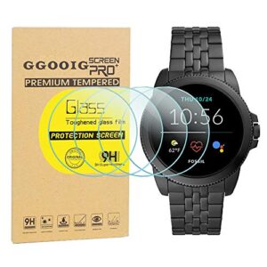 ggooig 4-pack for new fossil men's gen 5e 44mm screen protector, 2.5d 9h hardness tempered glass screen protector for fossil men's gen 5e 44mm smartwatch