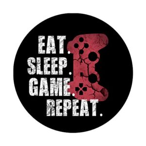 Funny Gamer Video Games Eat Sleep Game Boys Teens PopSockets Swappable PopGrip